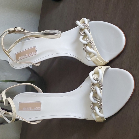 Michael Kors Collection | Shoes | Michael Kors White Heals | Poshmark